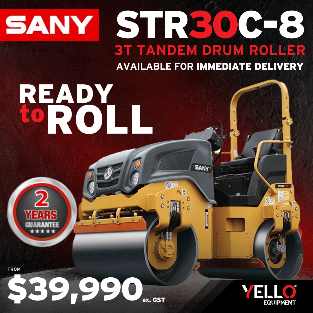 SANY STR30C-8 Tandem Roller - YELLO Equipment Australia